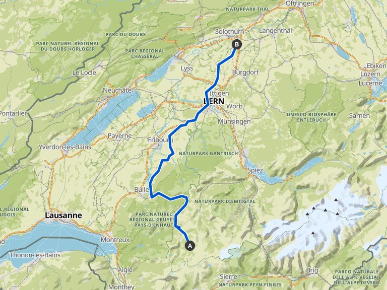 2-Tagestour 2025 2. Tag: Lauenen-Mittelberg-Broc-Giffers-Gerlafingen ...